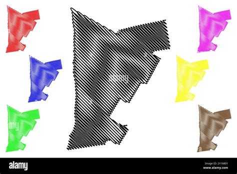 Huron County Canada Ontario Province North America Map Vector Illustration Scribble Sketch