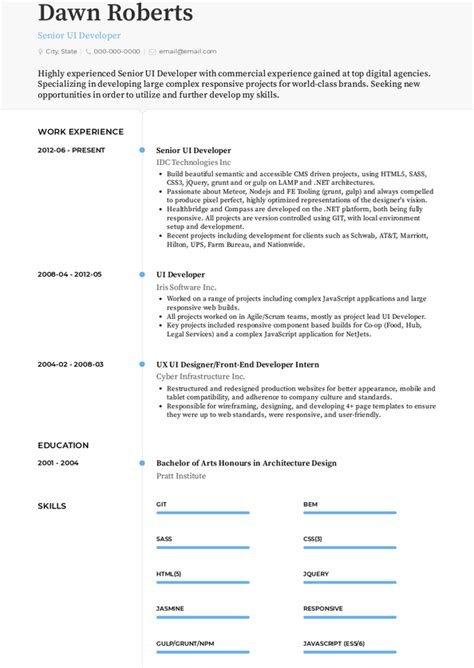 UI Developer Resume Samples And Templates VisualCV UI Developer Resume Samples And Templates VisualCV