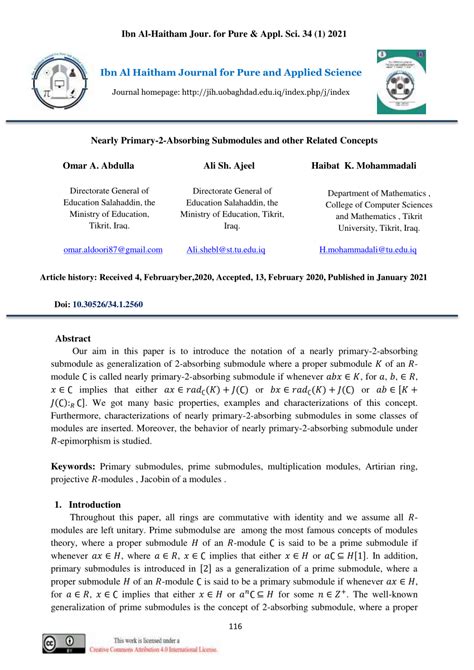 Pdf Nearly Primary 2 Absorbing Submodules And Other Related Concepts