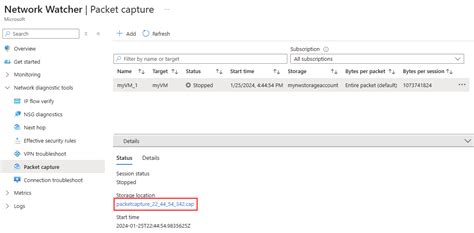 Manage Packet Captures Azure Network Watcher Microsoft Learn