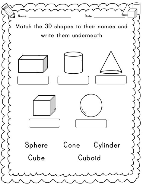 Shapes Worksheet For Grade 1