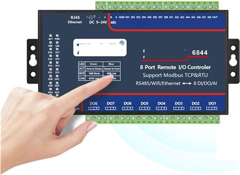 Amazon Com DOMOJT ZLAN6844 Modbus RS485 Wi Fi Ethernet RJ45 8 Channel DI AI DO I O Module RTU