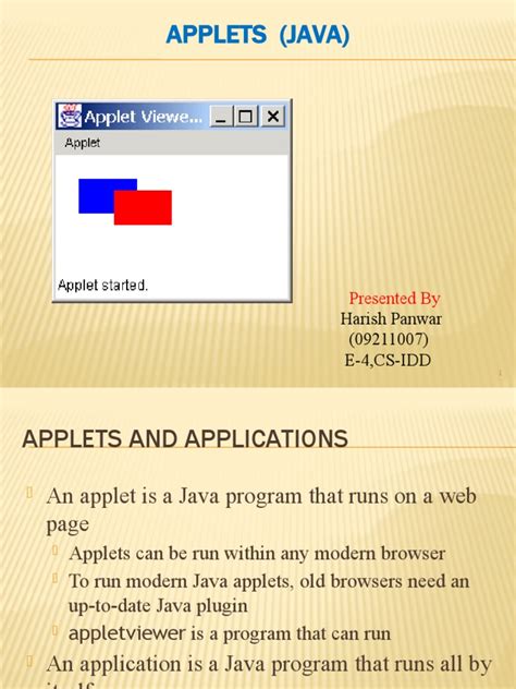 Applets Java Presented By Pdf Color Java Programming Language