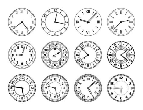 Vintage Clock Face Antique Classic Round Clocks With Arabic And Roman Numerals Retro Watch