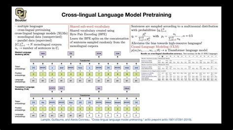 Cross Lingual Language Modeling Lecture 60 Part 1 Applied Deep