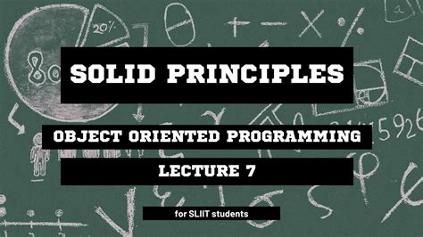 Solid Principles Object Oriented Programming Sliit Lecture 7 Youtube