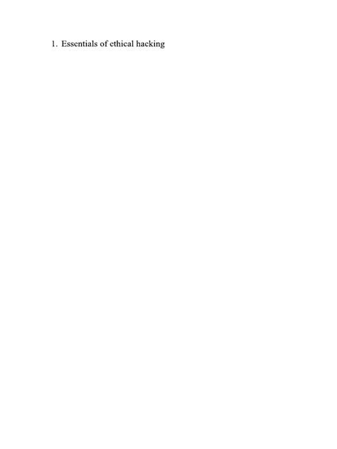 Essentials Of Ethical Hacking Pdf