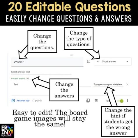 Digital Board Game Fractions Self Checking Editable Google Forms Erintegration
