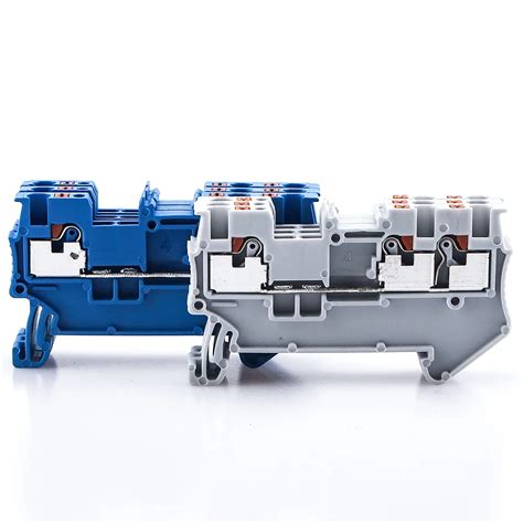 Din Rail Terminal Blocks Pt 1 5 Twin 3 Conductors Push In Spring
