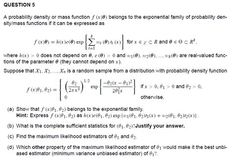QUESTION A Probability Density Or Mass Function F Chegg Com