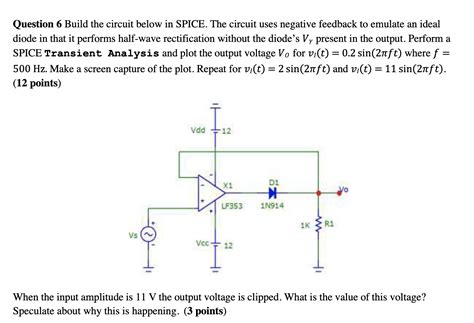 Solved Question 6 Build The Circuit Below In SPICE The Chegg