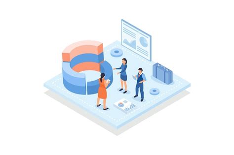 Premium Vector Group Of People Analyzing Round Chart Scene For Team Of Analysts Working On