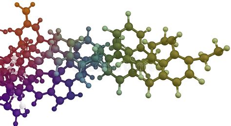 A Multicolored Molecular Structure Visualizes An Organic Compound Model Stock Illustration