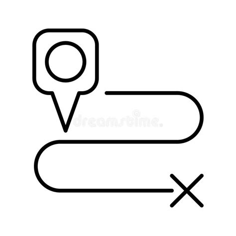 Websingle Route Tracking Motion Icon Simple Line Path Searching Destination Path Route Stock
