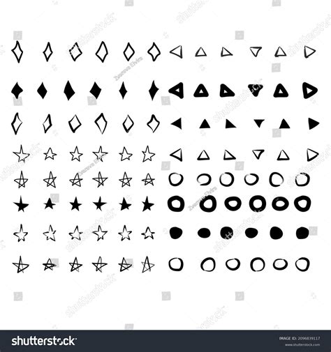 Hand Drawn Black White Geometric Shapes Stock Vector Royalty Free 2096839117 Shutterstock