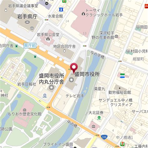 岩手県盛岡市内丸12‐2 周辺の 交差点 の検索結果 Mapfan