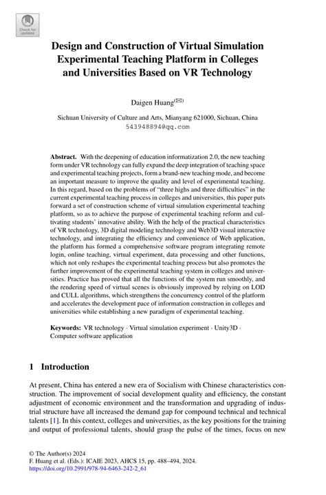 Pdf Design And Construction Of Virtual Simulation Experimental