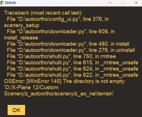 Autoortho Constant Errors Rflightsim