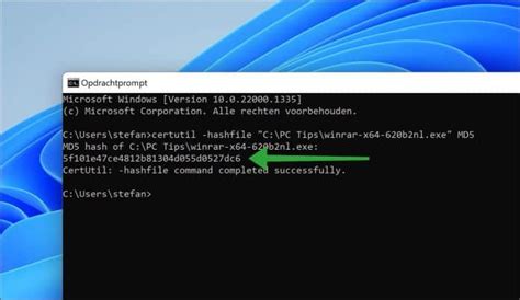 MD SHA of andere hash verifiëren in Windows of