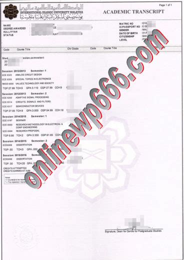 Buy Iium Fake Transcript Buy Fake International Islamic University Of Malaysia Transcript