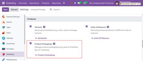 Product Packaging In Odoo Inventory Odoo Community Book
