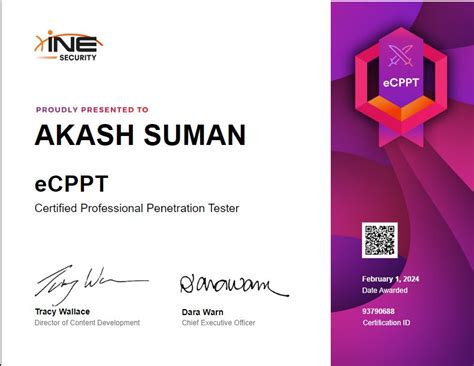 Akash Suman On Linkedin Ecppt Achievement Achieved Pentester