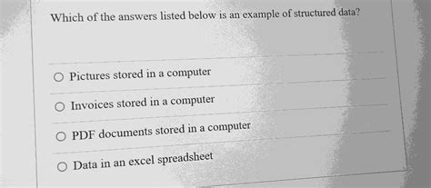 Solved Which Of The Answers Listed Below Is An Example Of