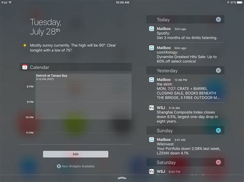 Inside Ios 9 Notification Center Streamlined With App Alerts Sorted By Date Apple Watch