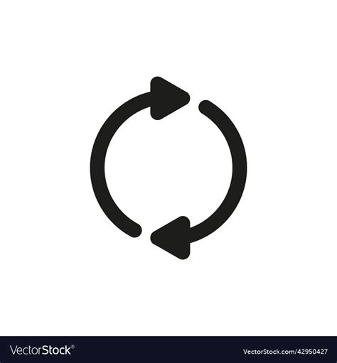 Refresh Or Rotation Arrow Icon Recycling Outline Vector Image