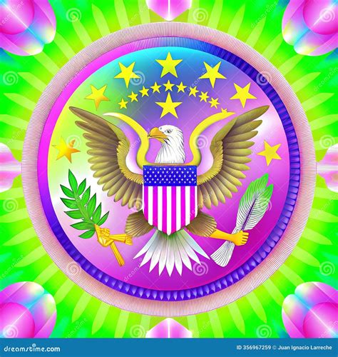American Flag With Eagle And Shield Symbol Of The United States Of