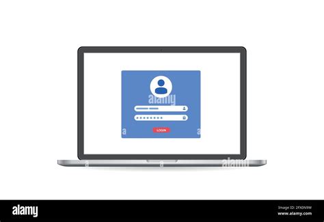 laptop computer with authorization on the screen login and password of