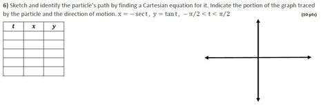 solved 6 sketch and identify the particle s path by finding