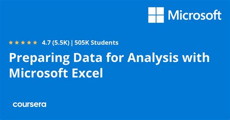 用 Microsoft Excel 准备分析数据 Coursera