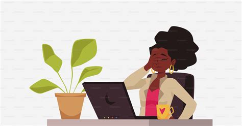 컴퓨터에서 뉴스를 읽는 동안 머리를 들고 있는 아프리카계 미국인 여성 흰색 배경에 고립된 평면 만화 벡터 삽화 혼란스러워하는 부끄러운 사람 벡터 Unsplash의