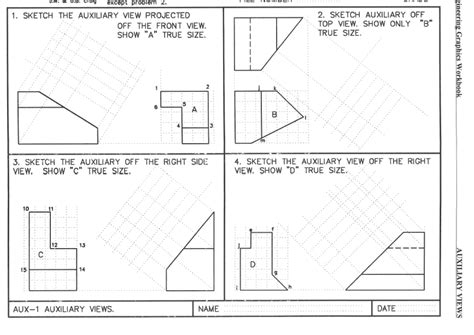 Sketch The Auxiliary View Projected Off The Front