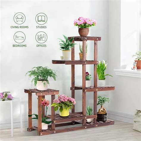 室内外适用，多层木质植物架 海外省钱快报 中文版