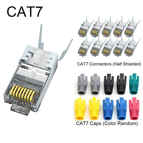 Xintylink 이더넷 케이블 플러그 커넥터 50u Rj 45 Cat7 Cat6a Stp Ftp 차폐 Cat 7 네트워크 단자 Sftp Lan 인터넷 네트워킹
