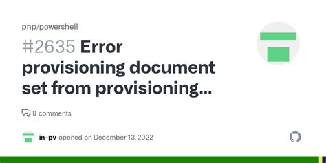 Error Provisioning Document Set From Provisioning Template Instance · Issue 2635 · Pnp