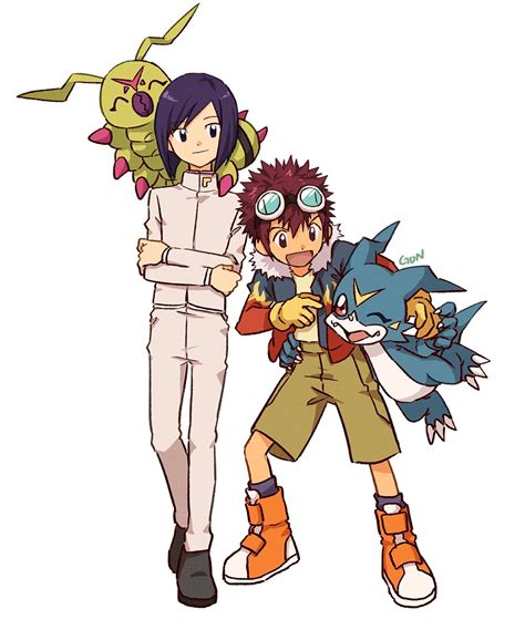 V Mon Motomiya Daisuke Ichijouji Ken And Wormmon Digimon And More Drawn By Gdn Danbooru