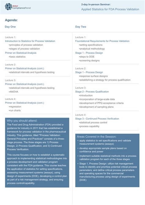 applied statistics for fda process validation pdf