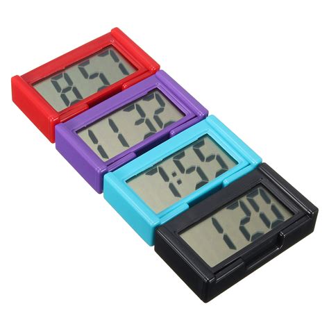 4 Colors Automotive Digital Car Lcd Clock Self Adhesive Stick On Time