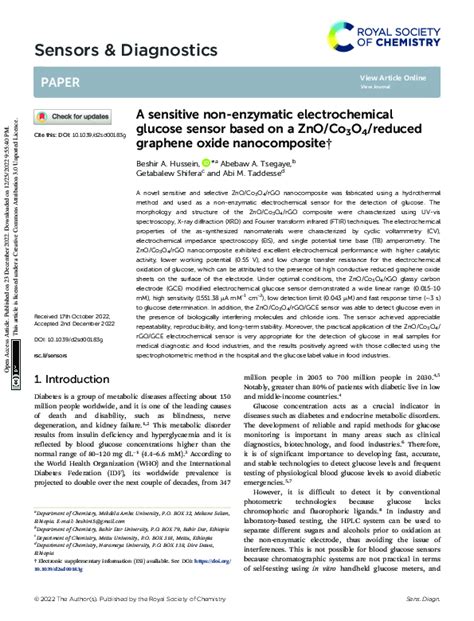 Pdf A Sensitive Non Enzymatic Electrochemical Glucose Sensor Based On A Zno Co3o4 Reduced