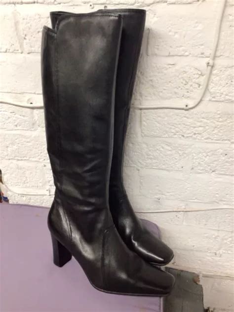 Ladies Leather Boots Size 8 3 Inch Heal £1008 Picclick Uk