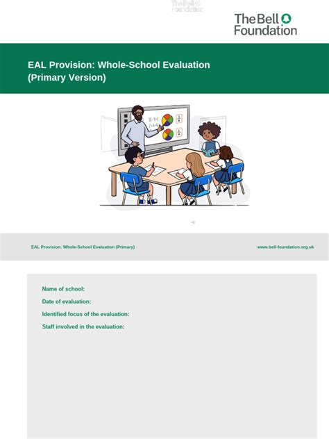 Eal Whole School Evaluation Worksheet Pdf English As A Second Or Foreign Language