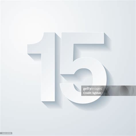 15 Number Fifteen Icon With Paper Cut Effect On Blank Background High Res Vector Graphic Getty