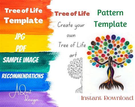 Tree Of Life Pattern Tree Of Life Template How To Make Tree Of Life Art Quilling Art Woman Tree