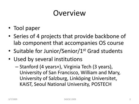 Ppt The Pintos Instructional Operating System Kernel Powerpoint Presentation Id2160438