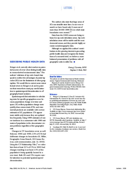 pdf geocoding public health data