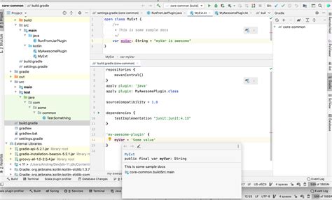 intellij idea how to add docs to gradle plugin extension variables