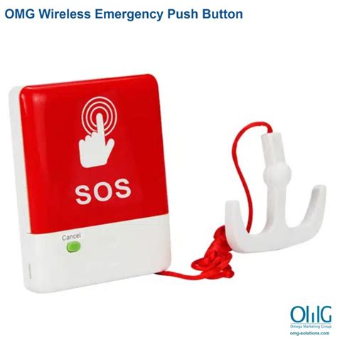 EAPB022WS Wireless Waterproof Red Panic Push Button With Pull Cord OMG Solutions